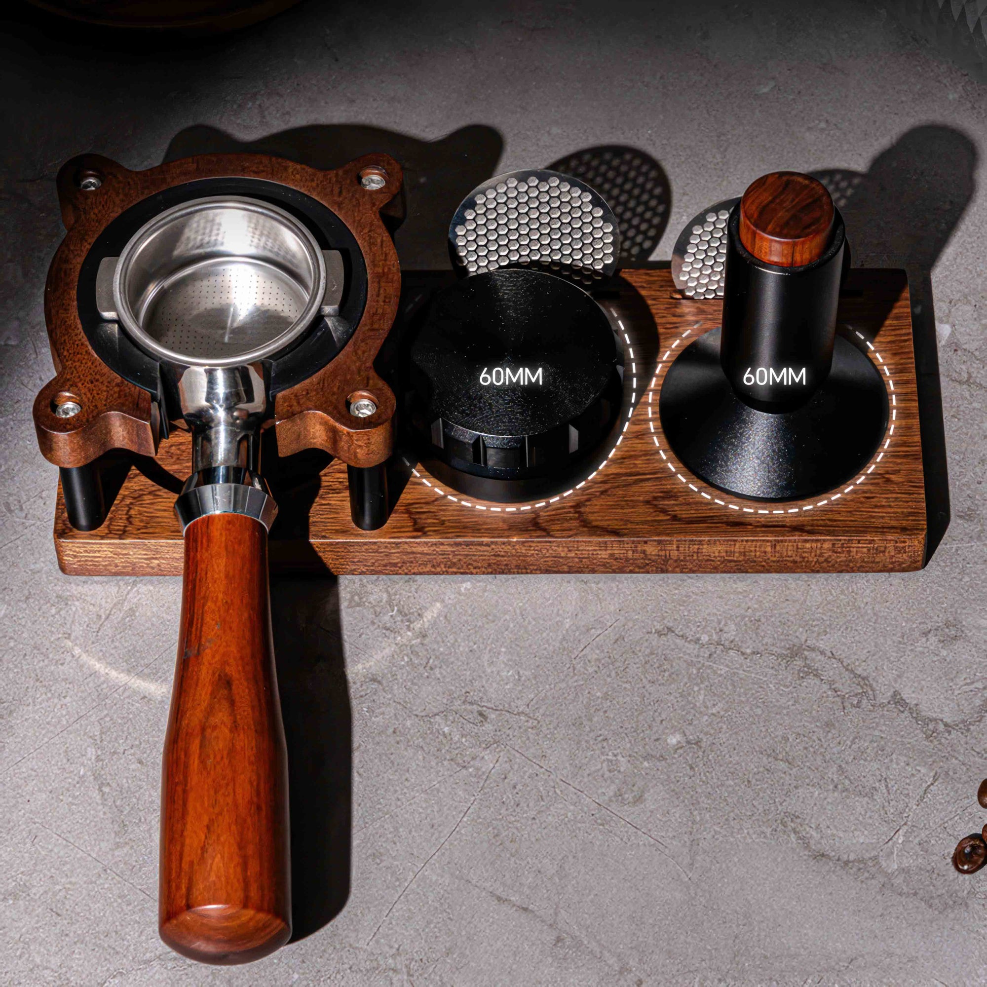 Sapele Wood Espresso Tamper Holder