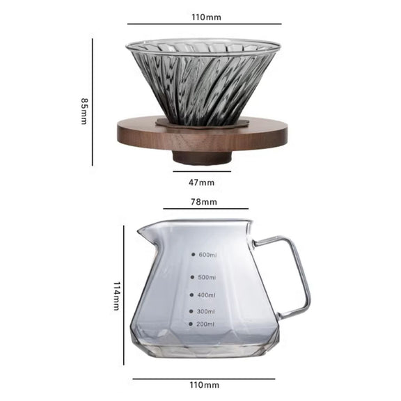 Coffee Brewing V60 Set with Walnut Wood Holder and Sharing Pot ...